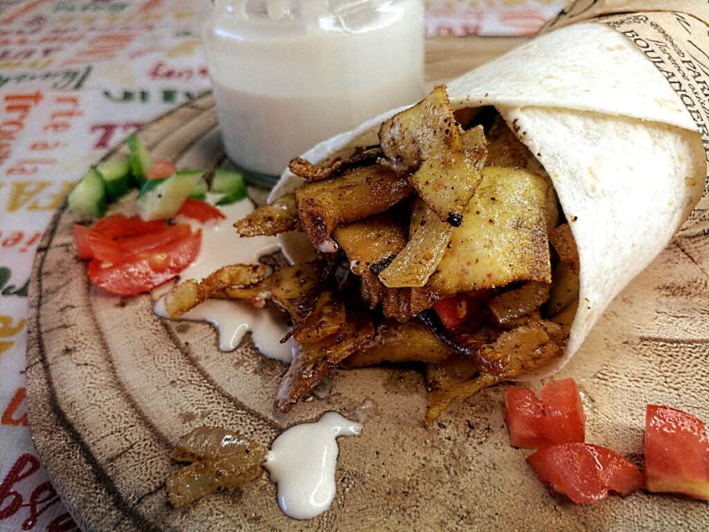 Food and Story All Recipes Israeli shawarma with Yuba, tofu and mushrooms