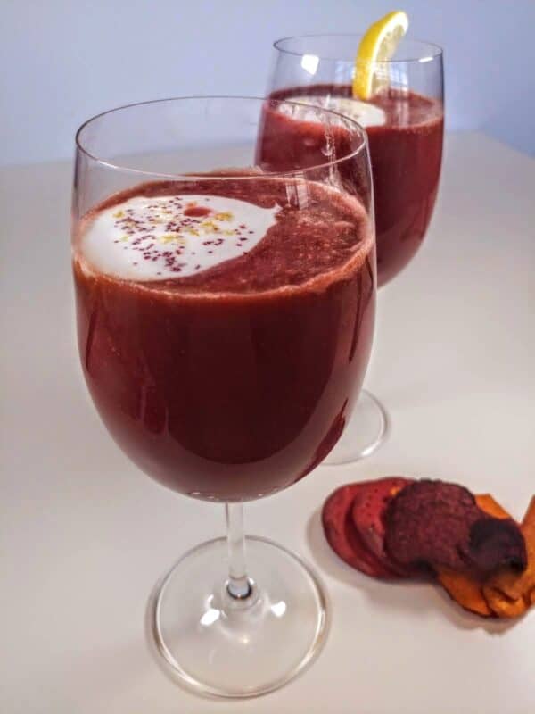 Spicy Beet & Coconut Milk Soup-Cocktail