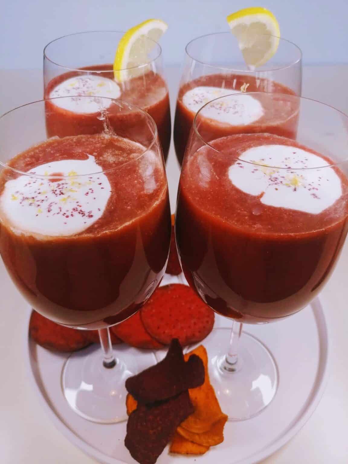 Spicy Beet & Coconut Milk Soup-Cocktail