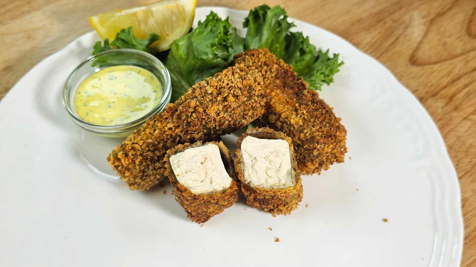 Easy vegan fried fish, crispy outside, soft and juicy inside; addictive!